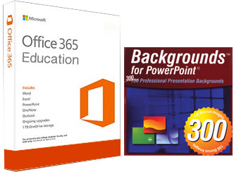 300 PowerPoint Backgrounds with FREE Microsoft Office 365 Education (W