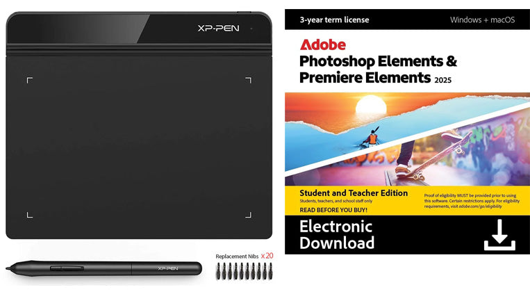 XP-Pen StarG640 6x4" Ultrathin Graphics Tablet with Adobe Photoshop El