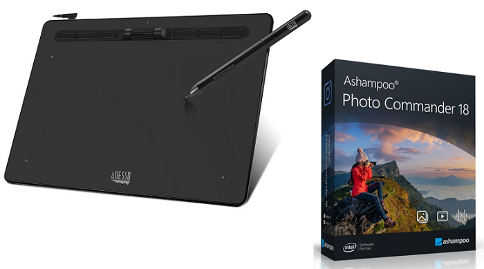 Adesso CyberTablet K10 10″ x 6″ Graphic Tablet with FREE! Photo ...
