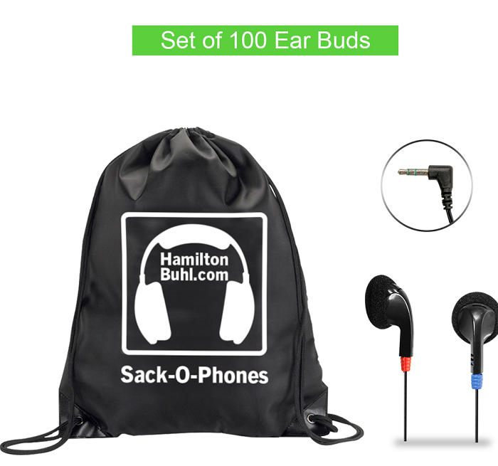 HamiltonBuhl SOP-HABUD Sack-O-Phones Earbuds (100-Pack) from ThinkEDU