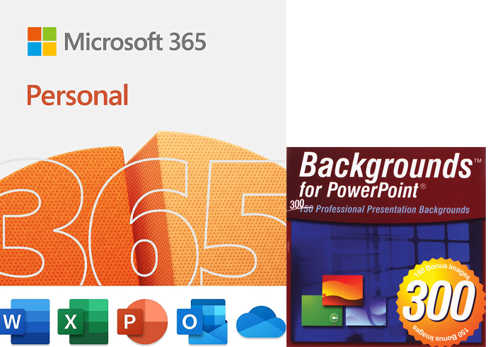 Microsoft 365 Personal with FREE 300 Backgrounds for PowerPoint ...